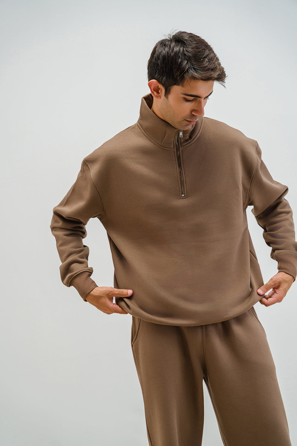 Quarter Zipper in Mocha – Lahori Athleisure